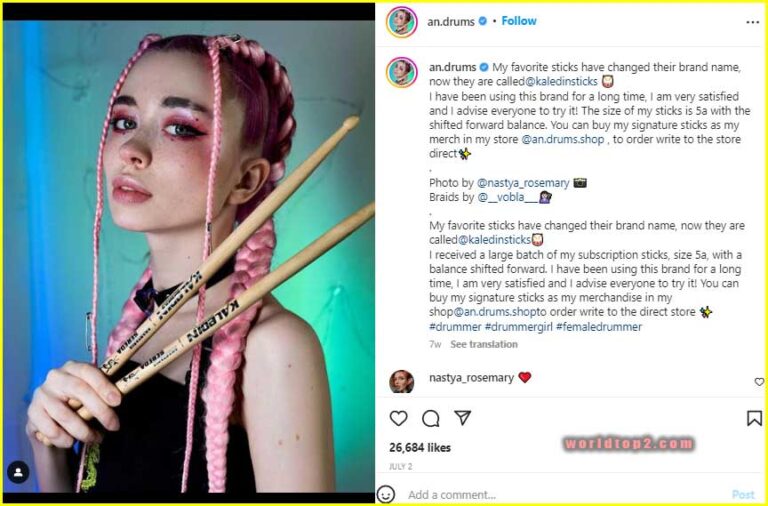 Anastasia Sereda (Drummer) | Age, Height, Family, Facts